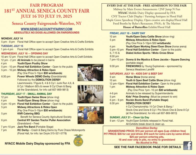 2025 Program – The Seneca County Fair, NY